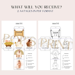 Isaiah 9:6 Cube Craft, Isaiah Printable Bible Activity, Memory Game ...