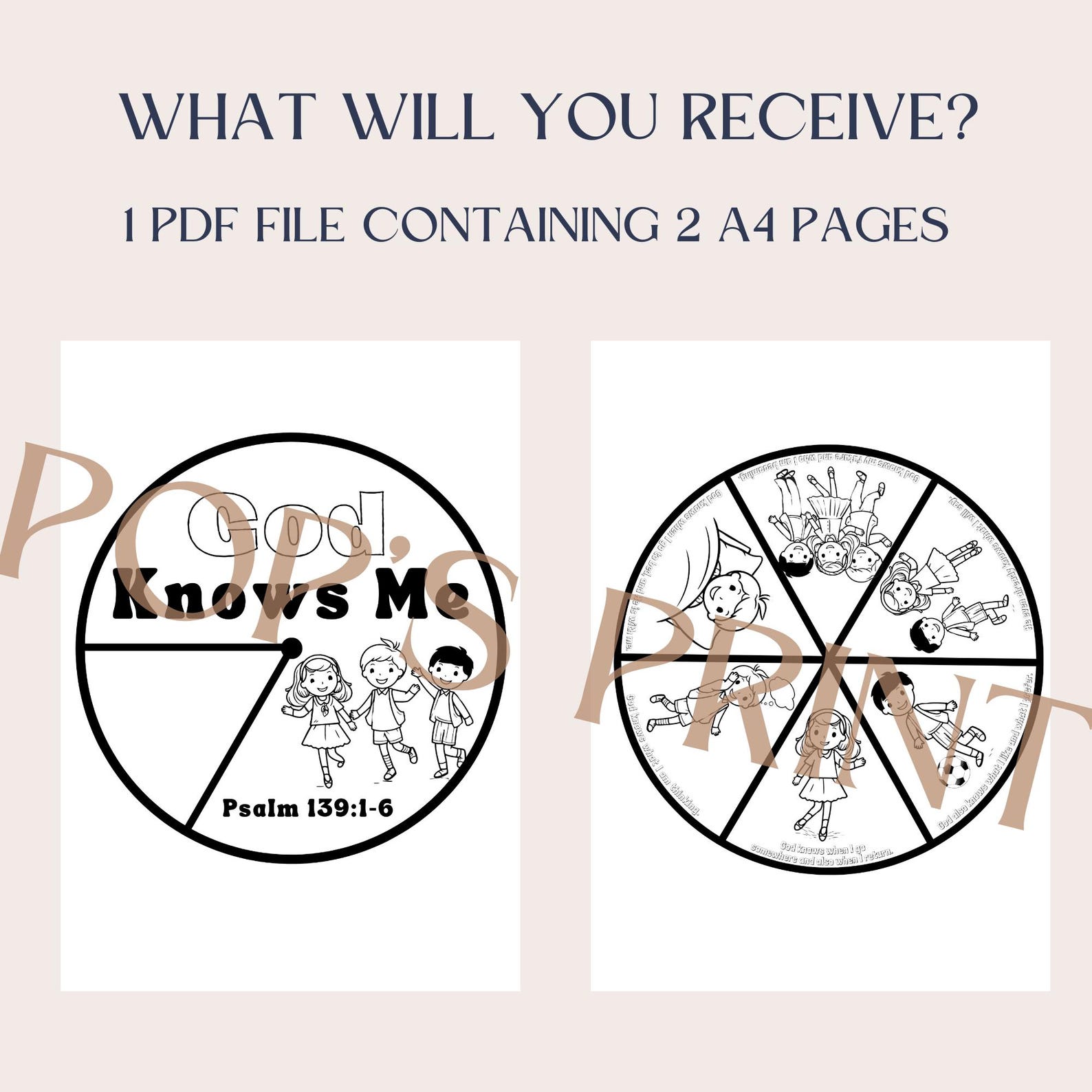 Printable 'god Knows Me' Coloring Spinner Wheel, Sunday School Lesson ...