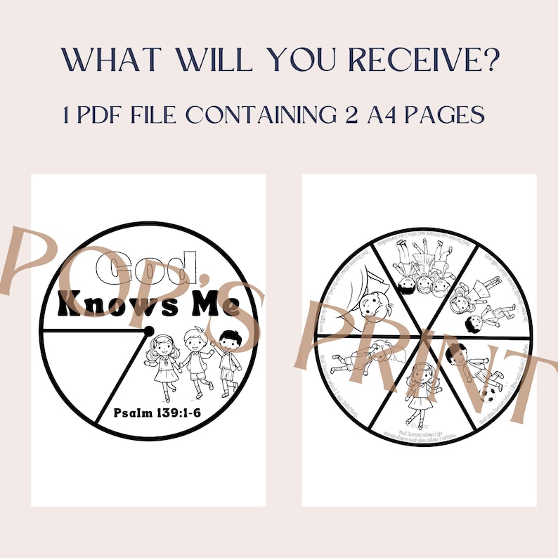 Printable 'god Knows Me' Coloring Spinner Wheel, Sunday School Lesson ...