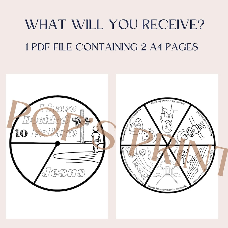 Printable 'I Have Decided to Follow Jesus' Coloring Spinner Wheel ...