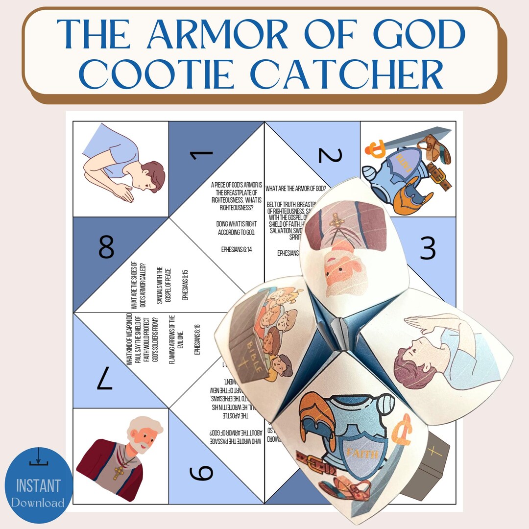 Sunday School Craft the Armor of God Cootie Catcher Printable Kids ...