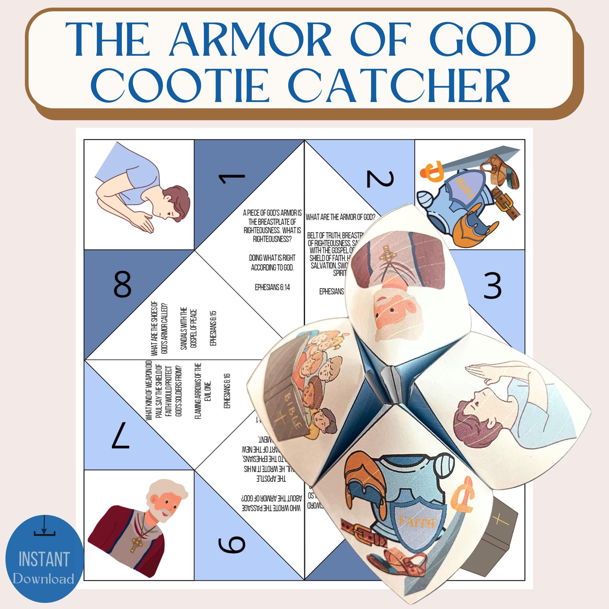 Sunday School Craft the Armor of God Cootie Catcher Printable Kids ...
