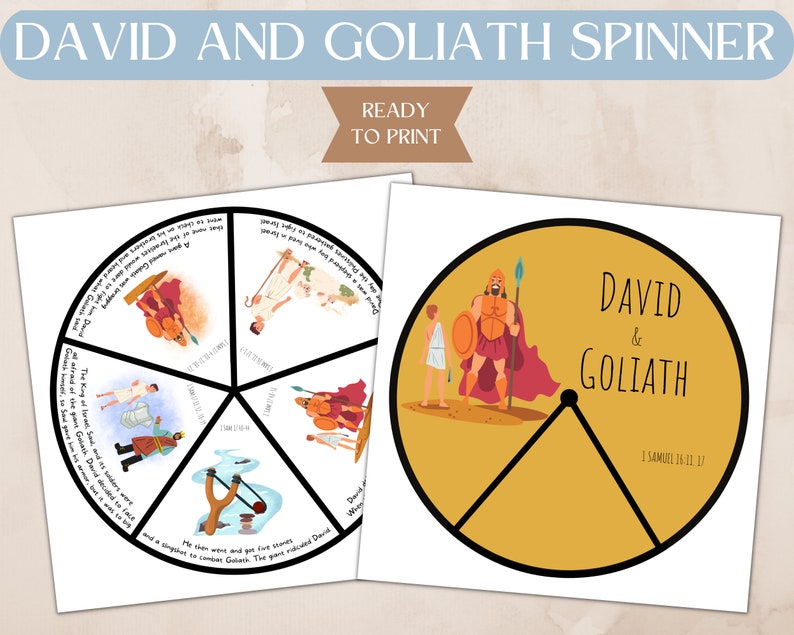David and Goliath Spinner Wheel David and Goliath Craft - Etsy