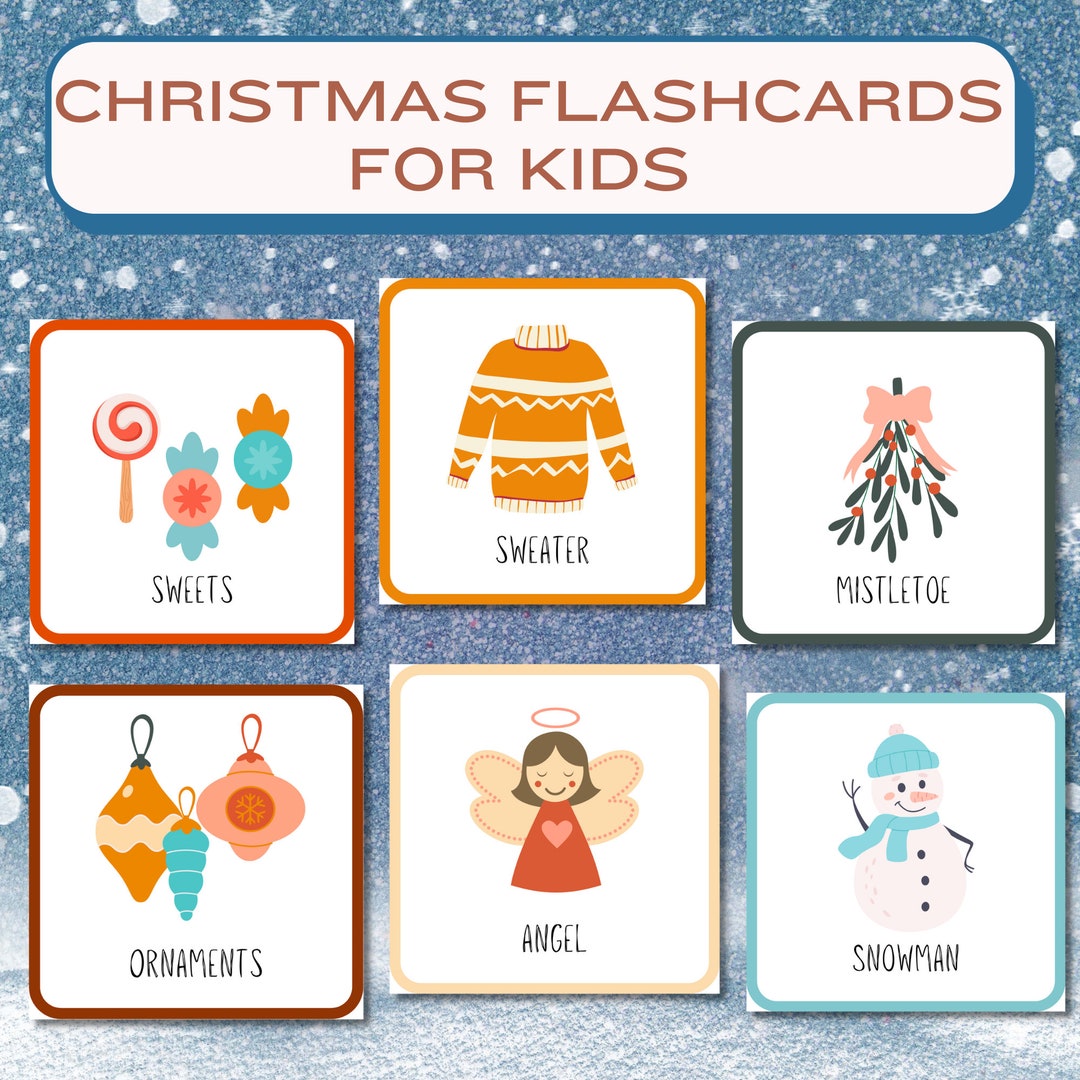 30 Christmas Flashcards Memory Game Educational Printable - Etsy