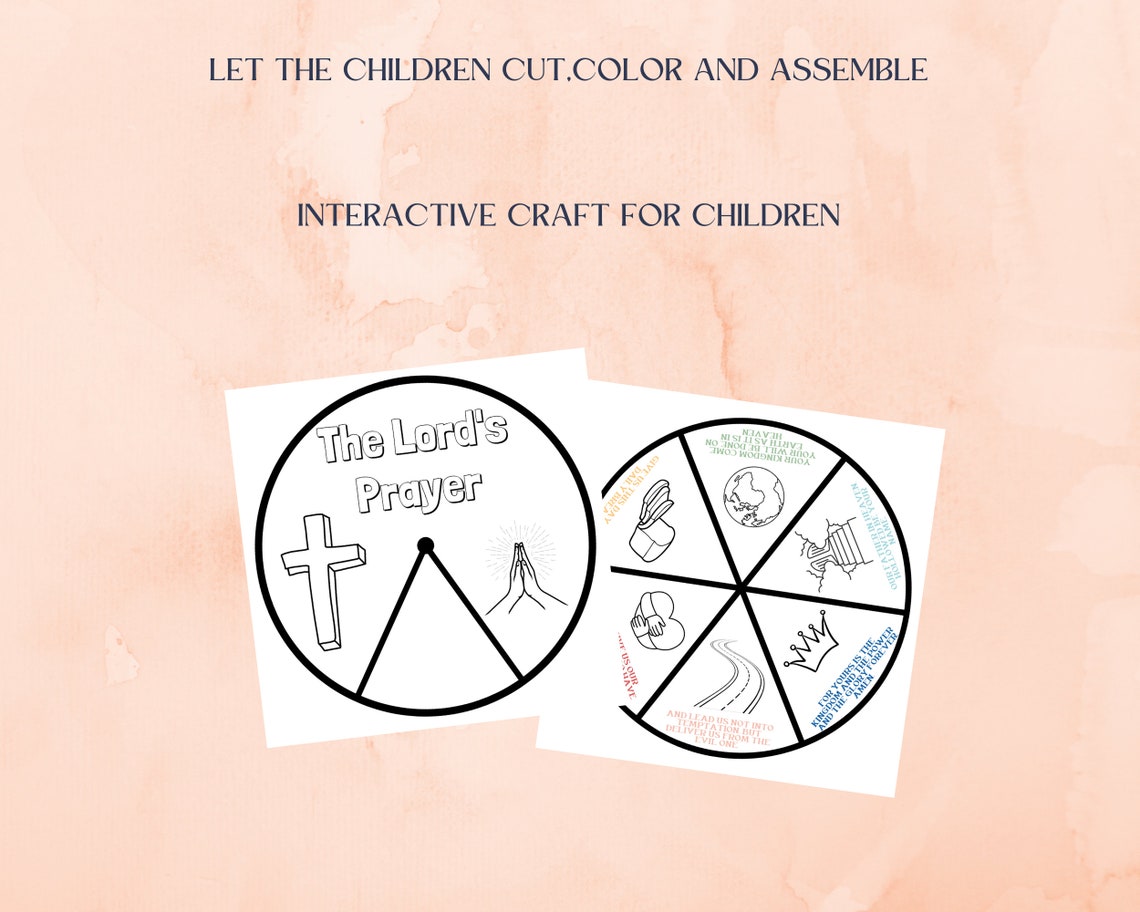 The Lord's Prayer Coloring Spinner Wheel the Lord's - Etsy