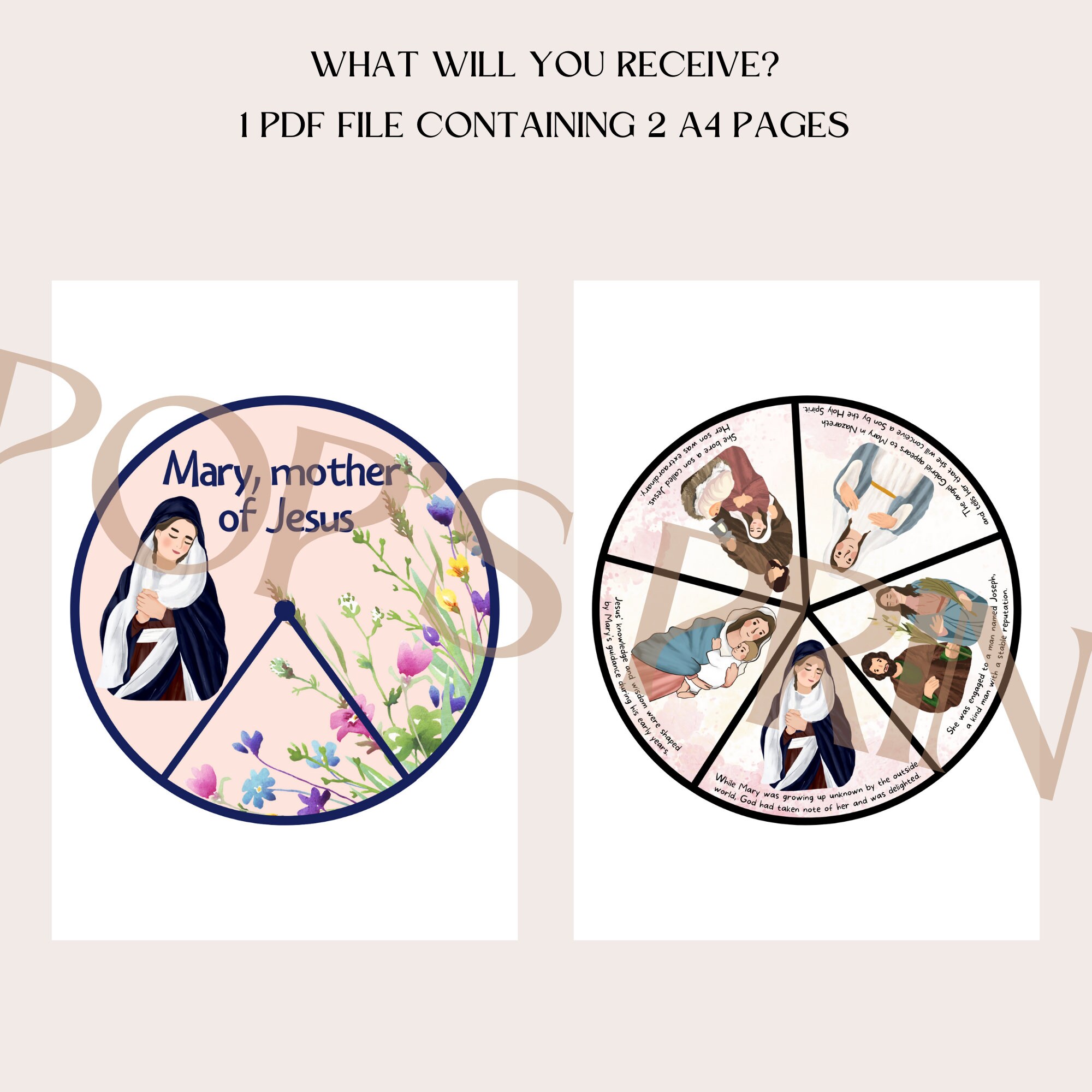 Mary, Mother of Jesus Spinner Wheel| Nativity Craft| Sunday School ...