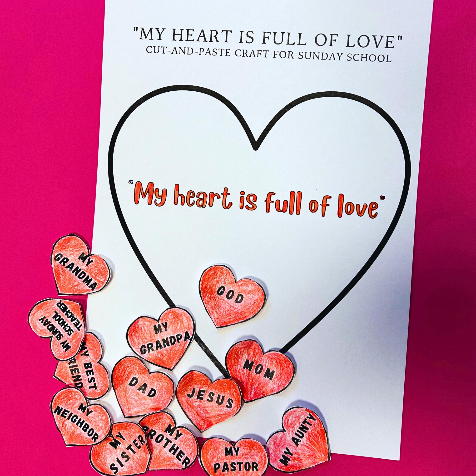 Valentine's Day Printable "my Heart is Full of Love" Cut-and-paste ...