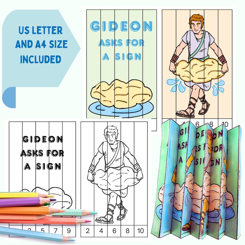 Printable Gideon Asks for a Sign Agamograph Sunday School Craft Instant ...