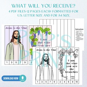 Jesus the True Vine Agamograph Craft – Sunday School Bible Activity ...