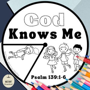 Printable 'god Knows Me' Coloring Spinner Wheel, Sunday School Lesson ...