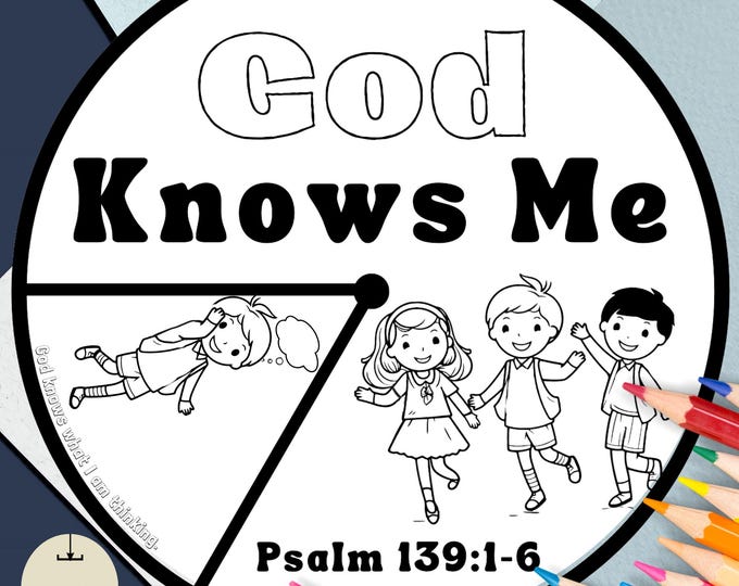 Printable 'god Knows Me' Coloring Spinner Wheel, Sunday School Lesson ...
