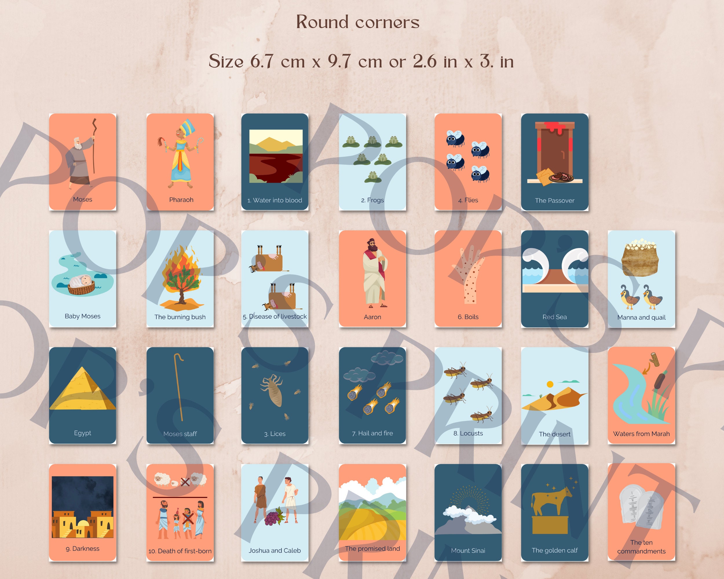 Moses Story Cardsbible Story Cardschristian Story - Etsy