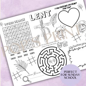Lent Placemat for Kids| Table Coloring Craft| Sunday School Activity ...