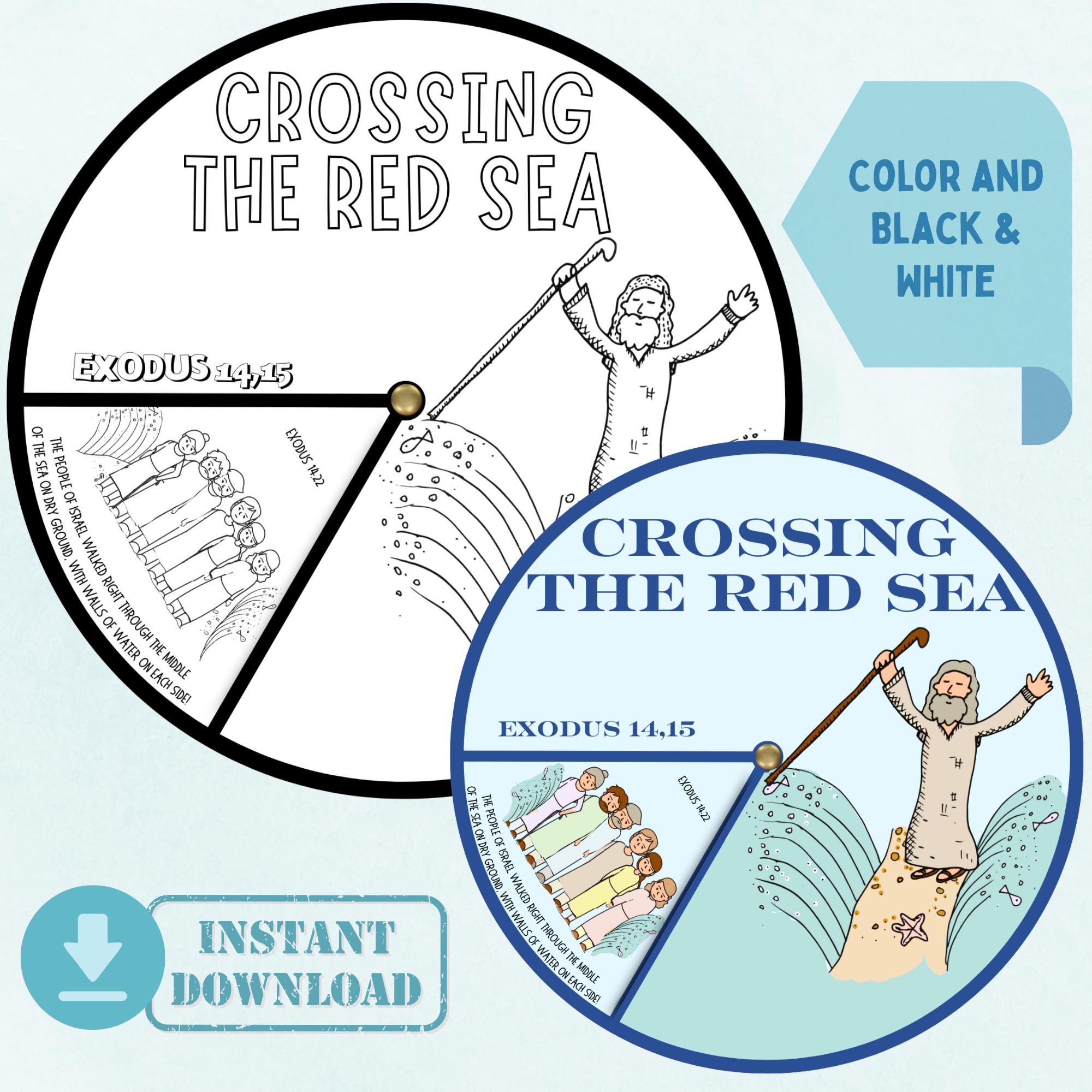 Crossing The Red Sea Coloring Page Crossing The Red Sea Coloring
