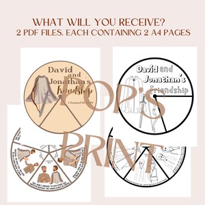 Printable David and Jonathan's Friendship Coloring Spinner Wheel ...