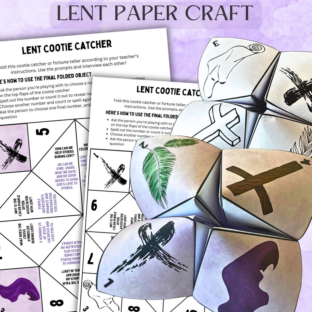 Lent Cootie Catcher| Printable Sunday School Bible Activity| Quiz Game ...