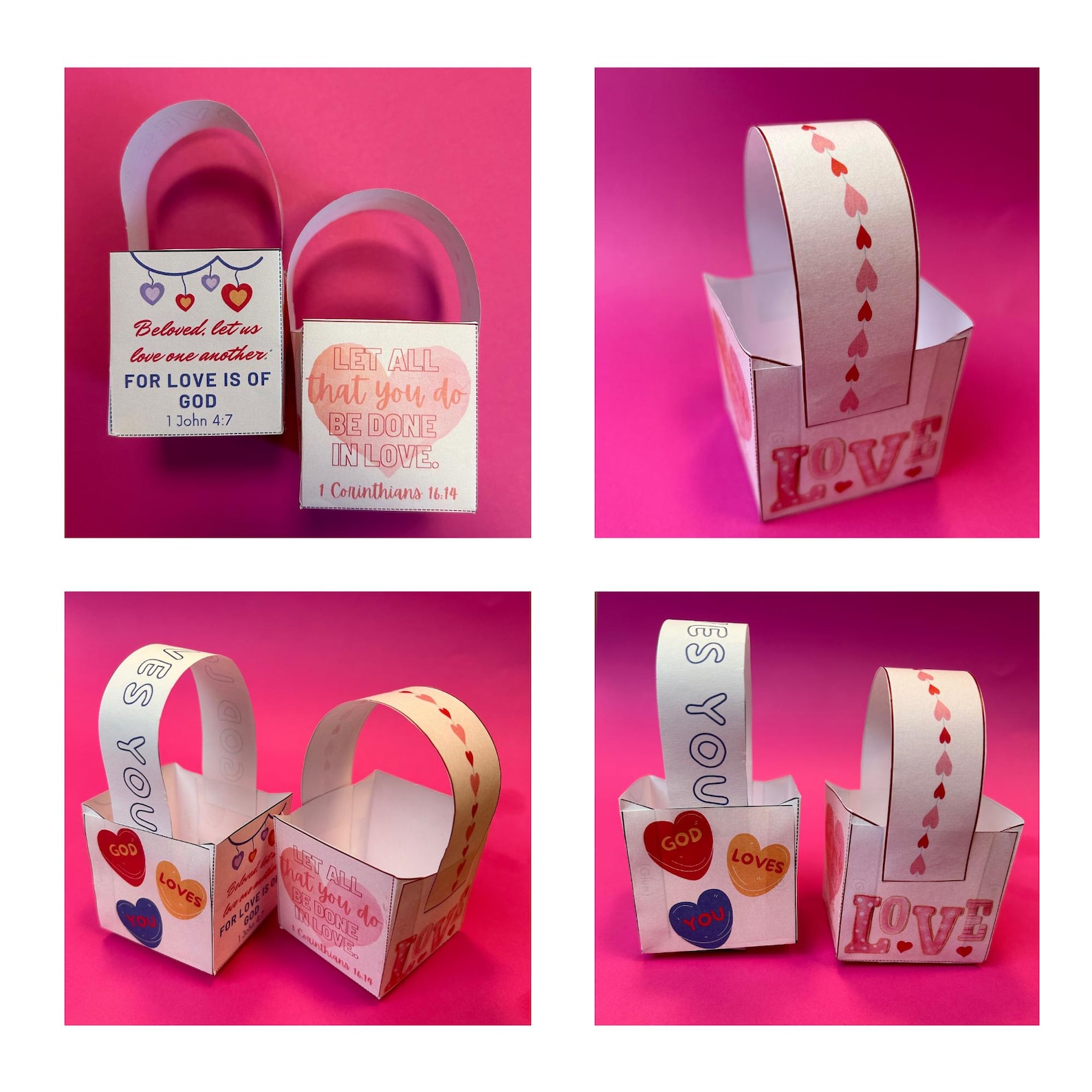 Valentine's Day Bible Verse Basket Printable Craft, Sunday School ...