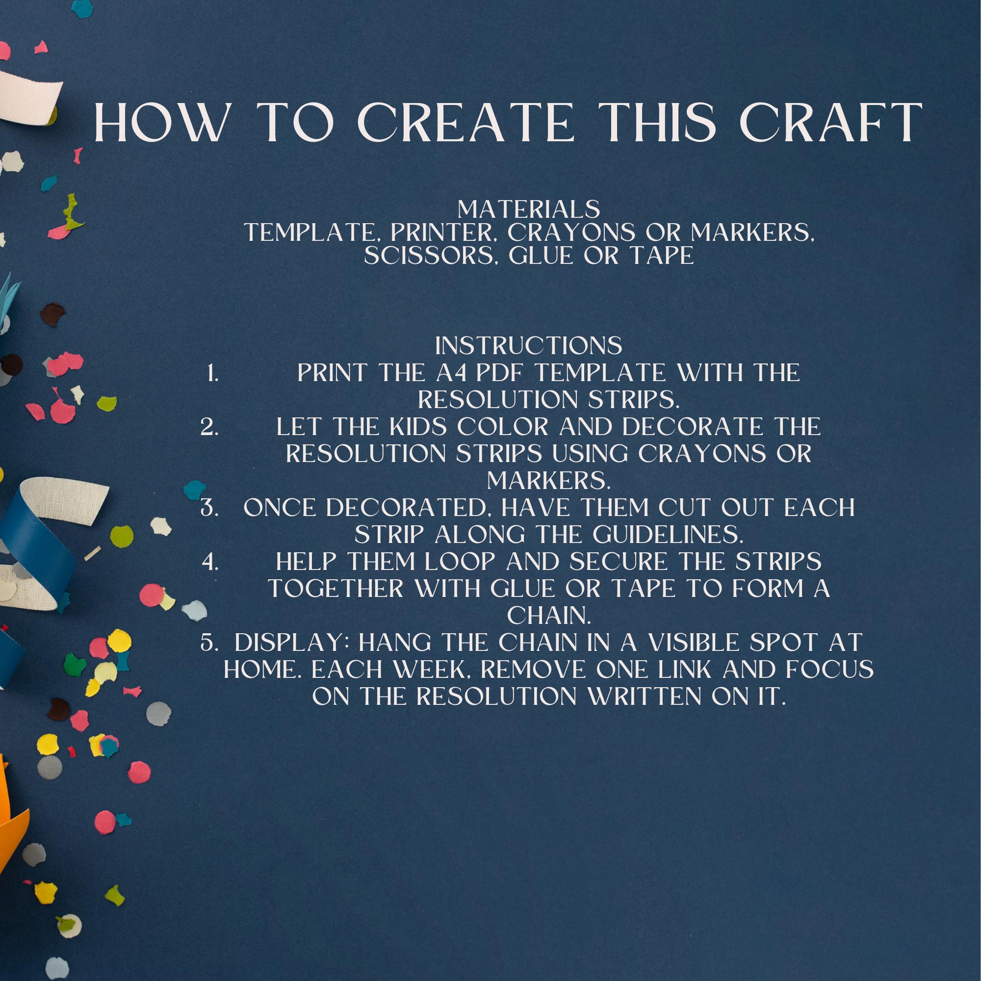 Christian Kids New Year Resolutions Paper Chain Garland Craft Printable ...