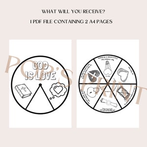 Printable Sunday School Craft "god is Love" Coloring Spinner Wheel Kids Ministry Lesson on God’s ...