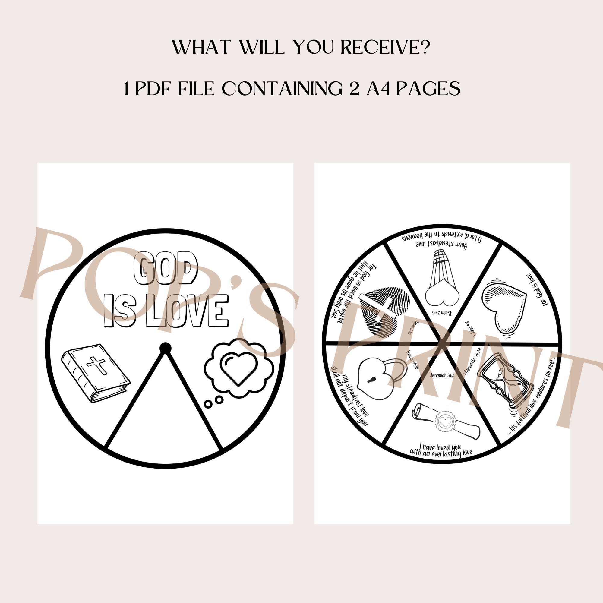 Printable Sunday School Craft "god is Love" Coloring Spinner Wheel Kids ...
