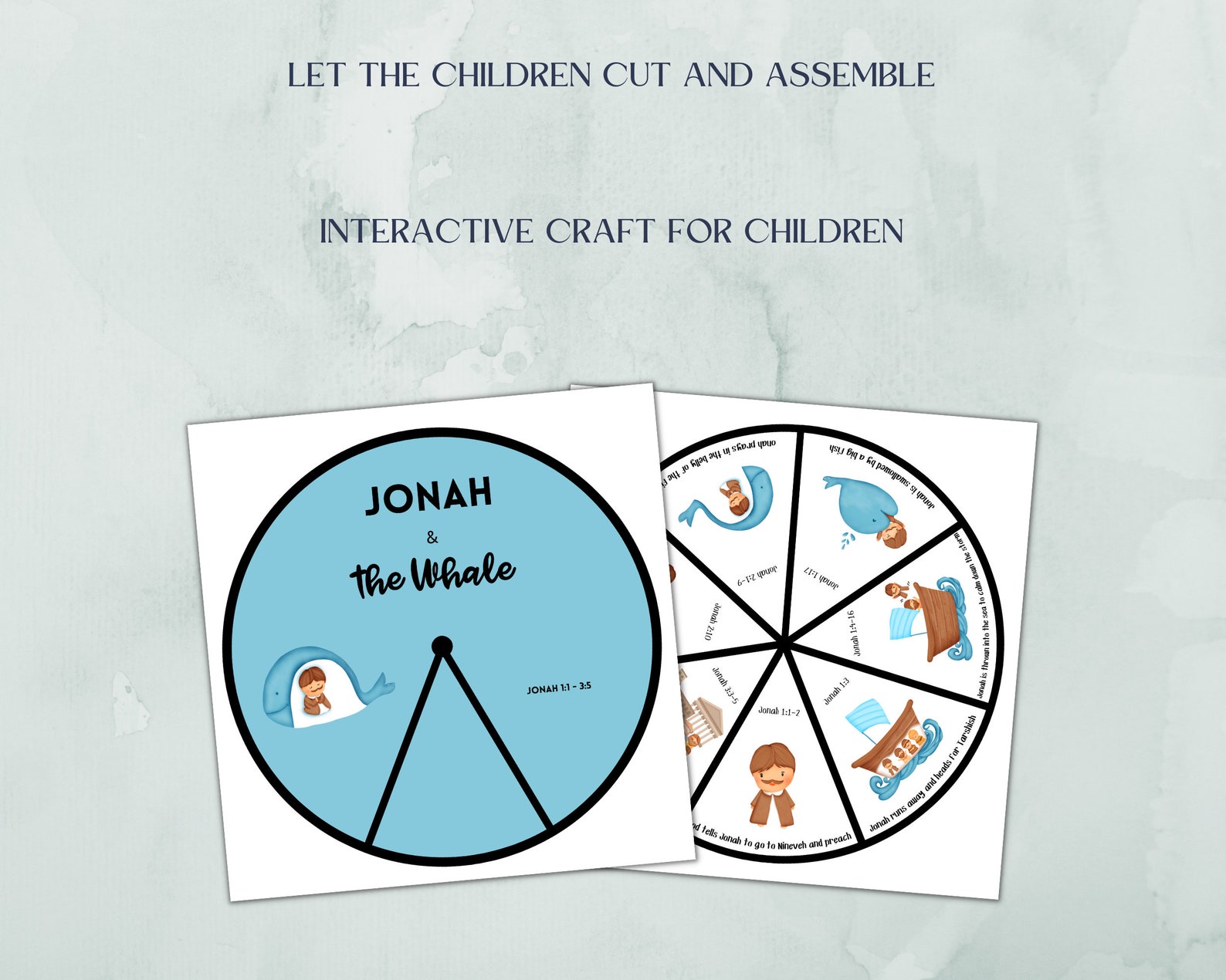 Printable Jonah and the Whale Spinner Wheel | Jonah Craft | Sunday ...