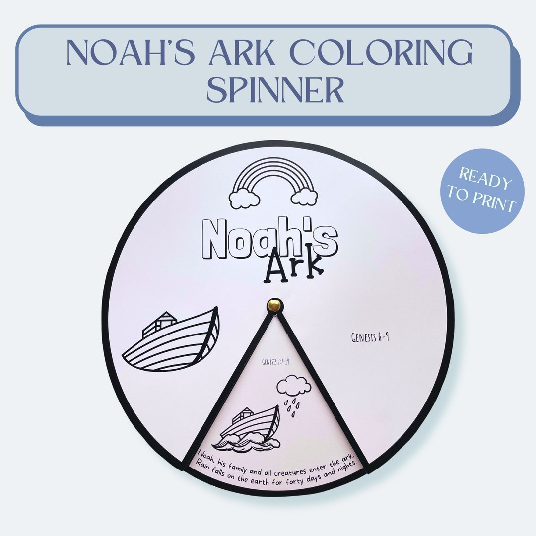 Noah's Ark Coloring Spinner Wheel | Sunday School & Kids Ministry Craft ...