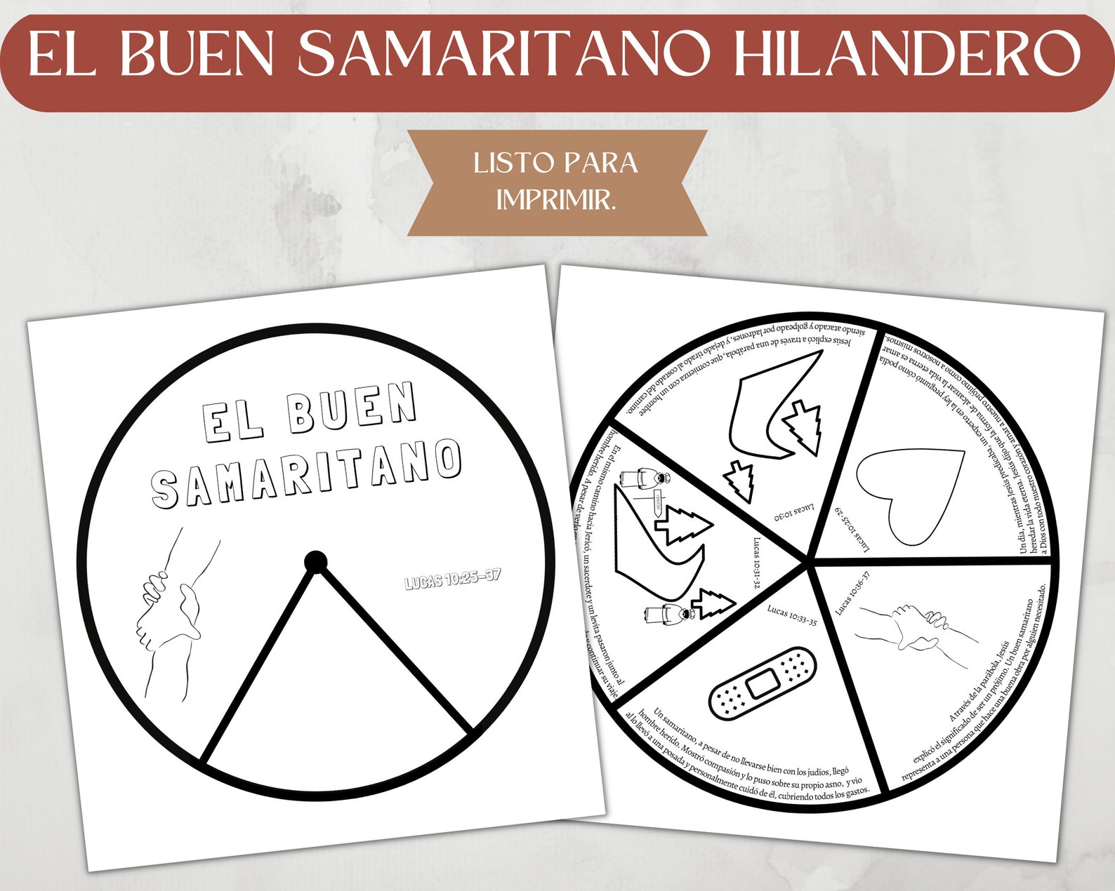 El buen samaritano/ La parábola del buen samaritano para colorear rueda ...