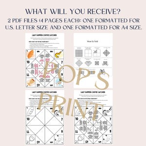 Last Supper Story for Kids| Cootie Catcher| Printable Sunday School ...