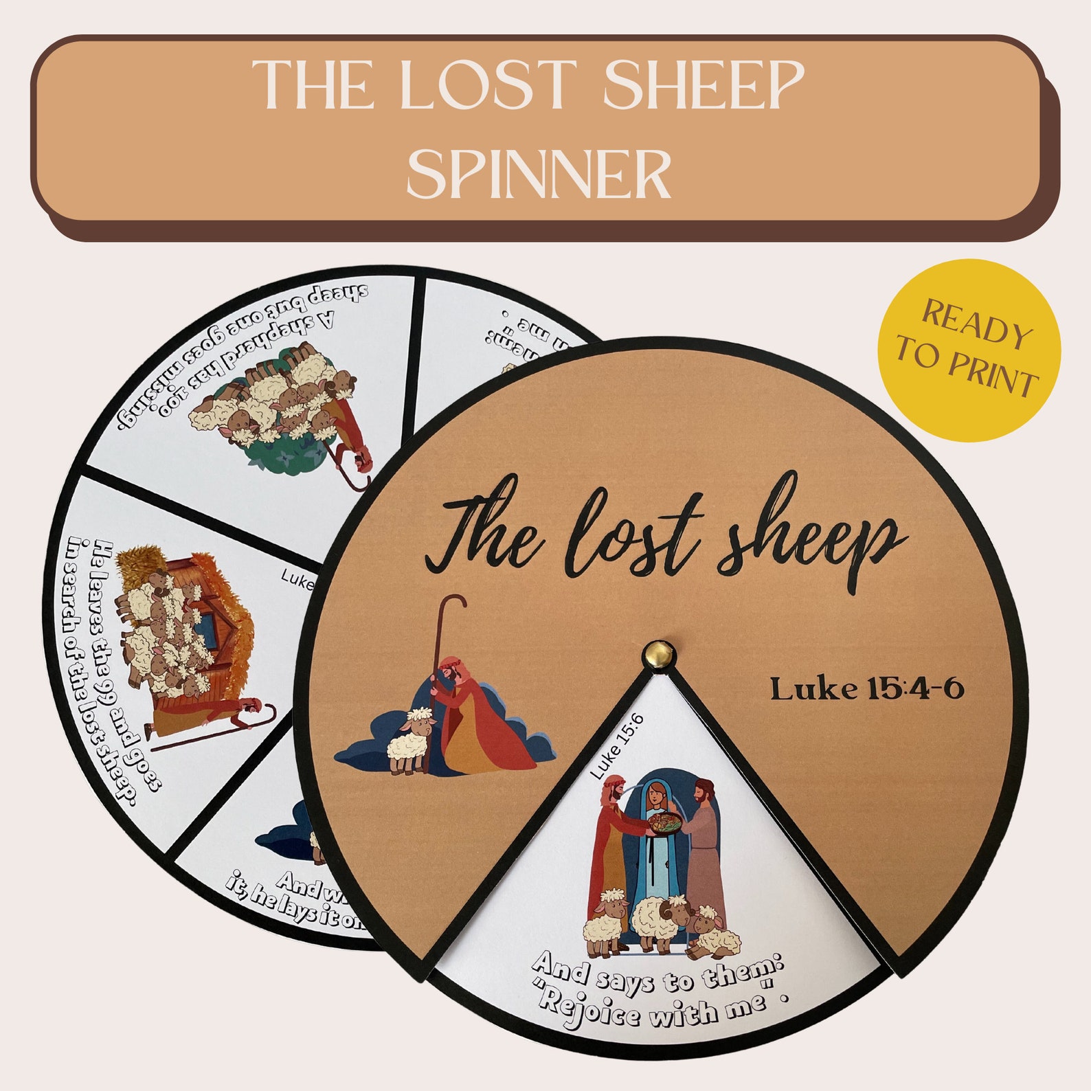 The Lost Sheep Spinner Wheel the Lost Sheep Craft Sunday School Craft ...