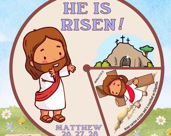 Easter Clock Coloring Wheel, Easter Sunday School Craft, Holy Week ...