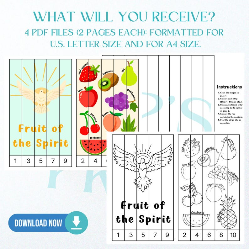 Fruit of the Spirit Agamograph Craft – Sunday School Bible Activity ...
