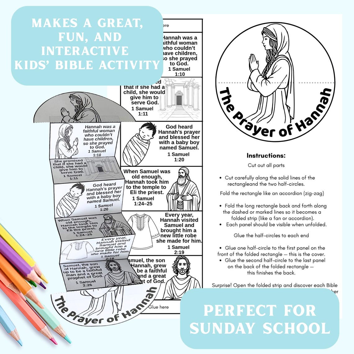 Printable Prayer of Hannah Craft | Sunday School Hannah and Samuel ...