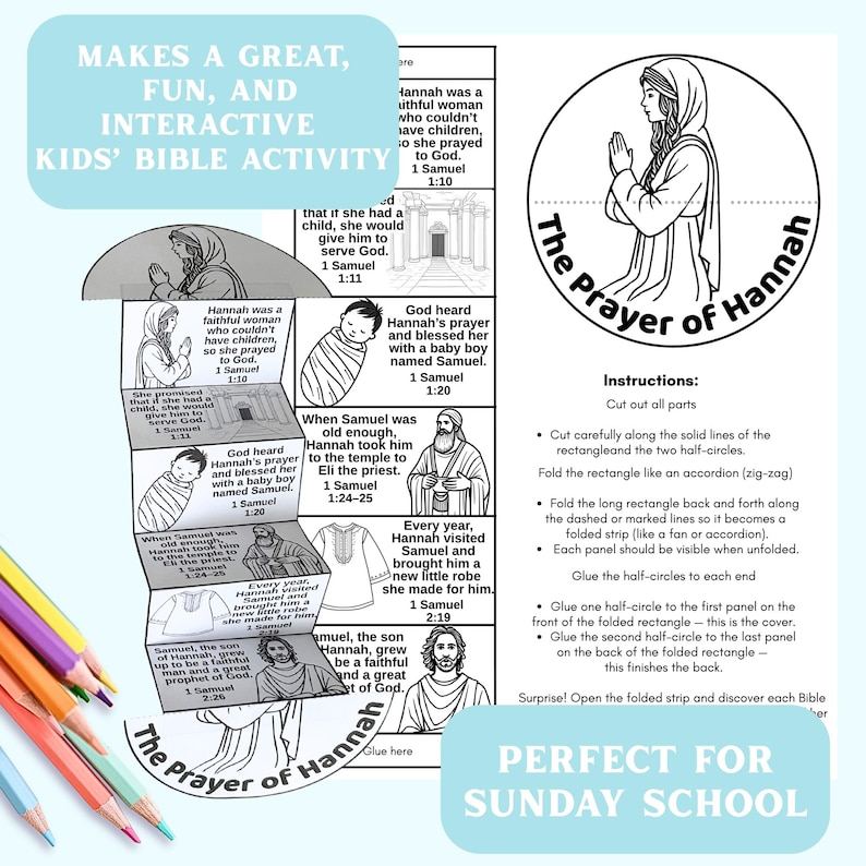 Printable Prayer of Hannah Craft | Sunday School Hannah and Samuel ...