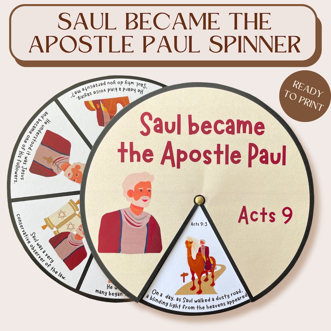 Printable Saul Becomes the Apostle Paul Spinner Wheel | Interactive ...