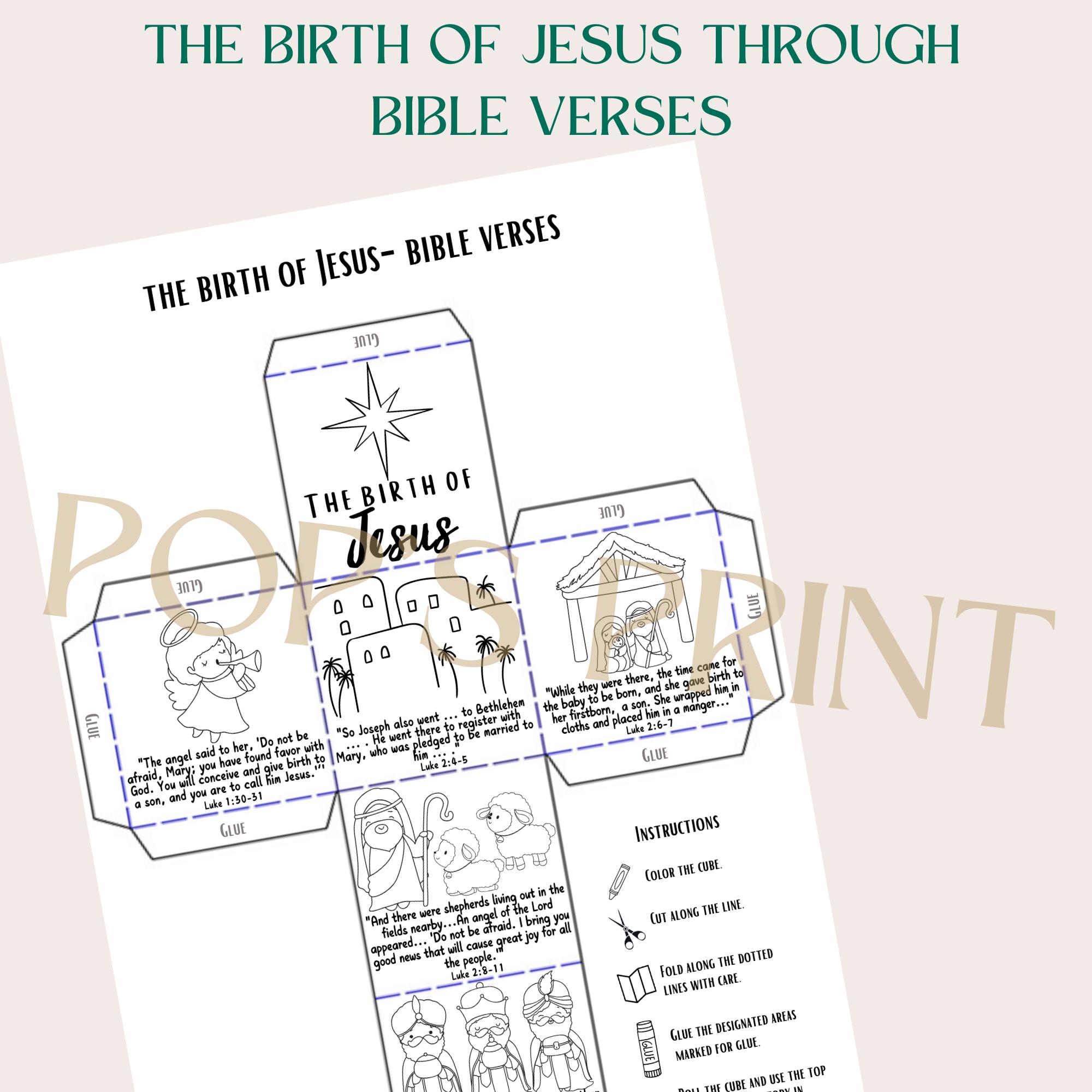 The Birth of Jesus 3D Cube Craft – Sunday School Advent Nativity ...