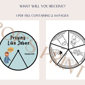 Printable Praying Like Jabez Spinner Wheel | How to Pray Craft | Sunday ...