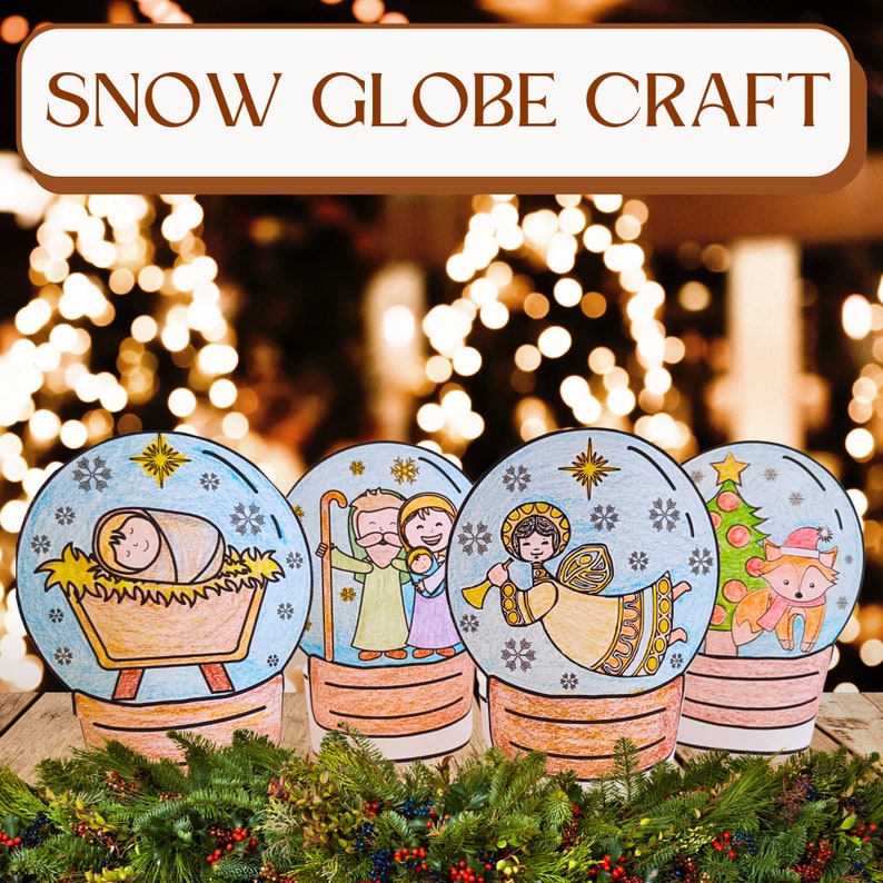 Snow Globe 3D Paper Craft, Printable Christmas Activity for Sunday ...