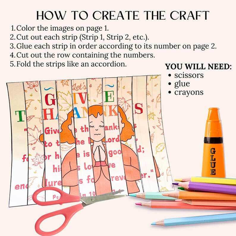 Printable Thanksgiving Bible Verse Agamograph, Sunday School Craft ...