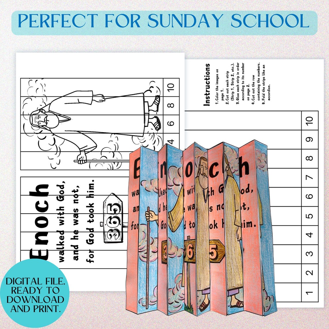 Printable Enoch Walked With God Agamograph – Sunday School Craft ...