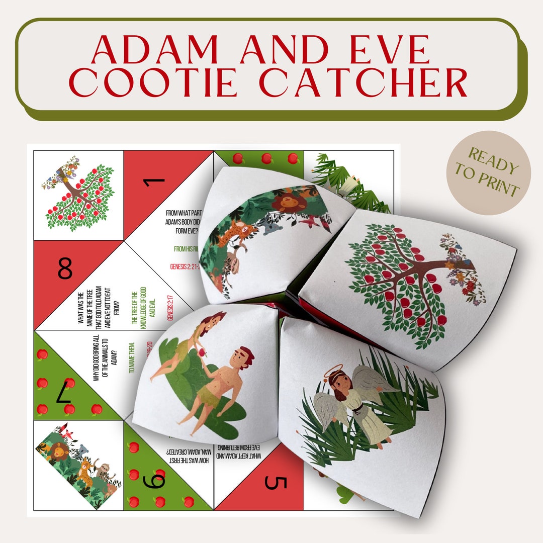 Adam and Eve Cootie Catcher| Sunday School Craft| Cootie Catcher ...
