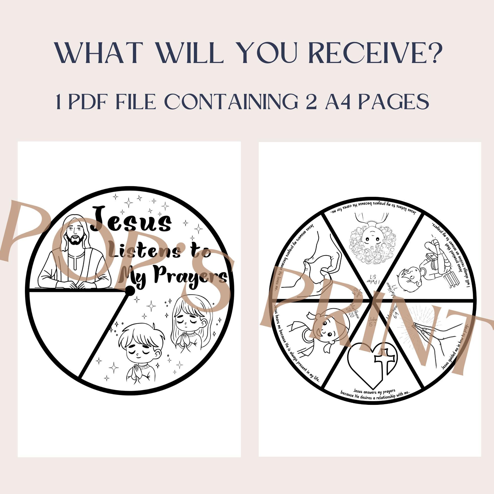Printable Jesus Listens to Prayers Bible Verses Spinner Wheel | Prayer ...