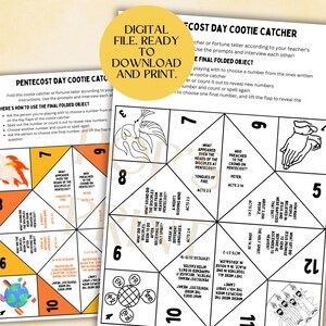 Pentecost Day Cootie Catcher Craft for Kids| Sunday School Activity for ...