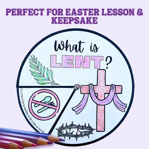 Printable Lent Sunday School Craft, Coloring What is Lent Spinner Wheel ...
