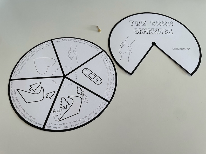 The Parable of the Good Samaritan Coloring Spinner Wheel| Sunday School ...