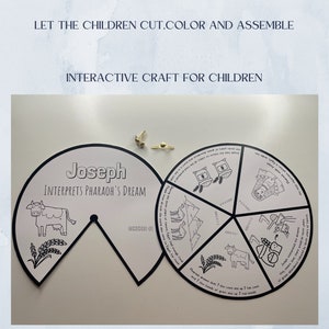 Joseph Interprets Pharaoh's Dream Coloring Spinner Wheel| Sunday School ...