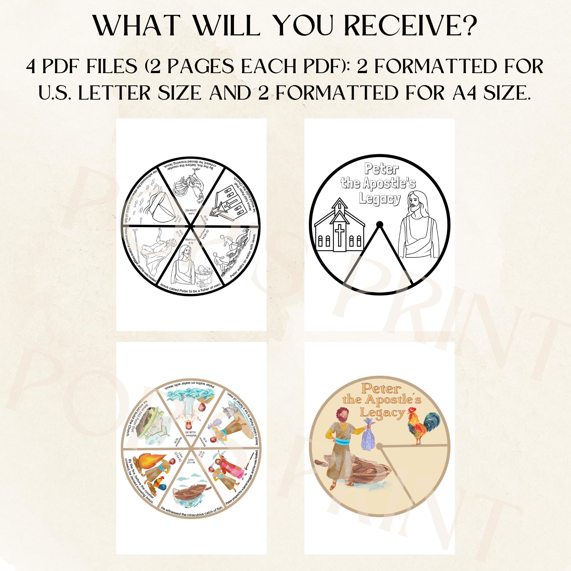 Printable Peter the Apostle Spinner Wheel, Interactive Bible Story ...