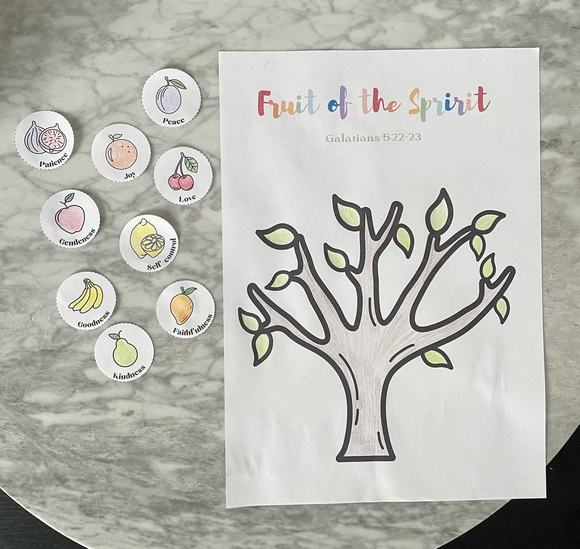 Fruit of the Spirit Tree Craft Fruit of the Spirit Activity Sunday ...