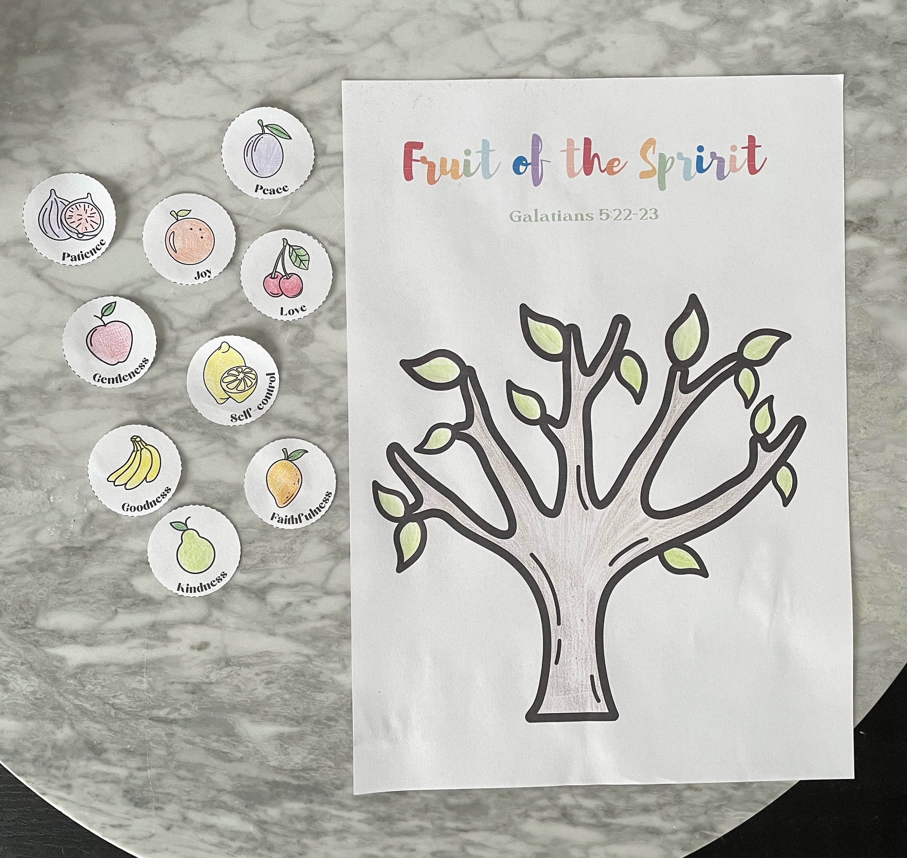 Fruit of the Spirit Tree Craft Fruit of the Spirit Activity Sunday ...