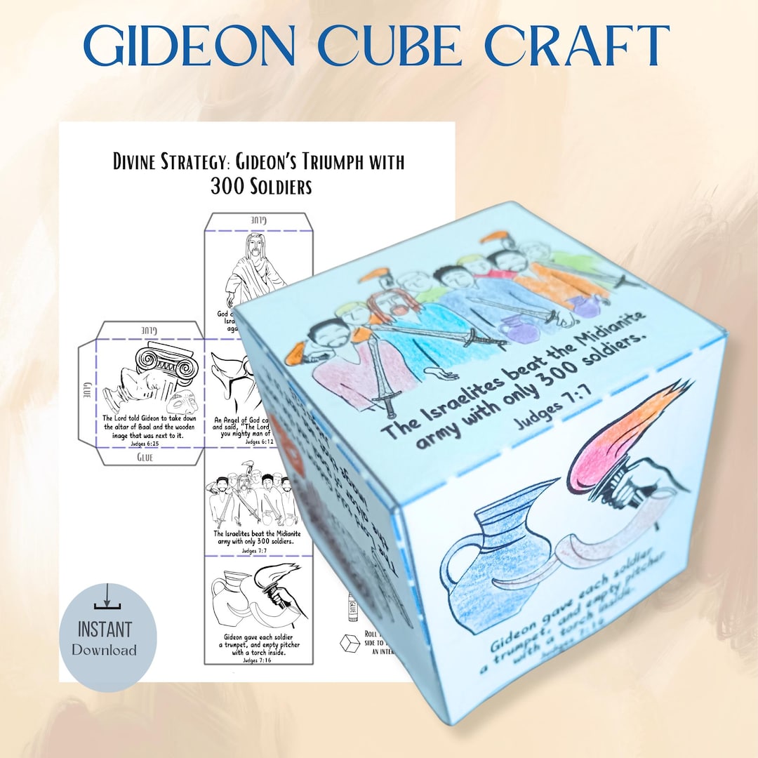 Gideon Cube Craft, Samuel Printable Bible Activity, Gideon Memory Game ...