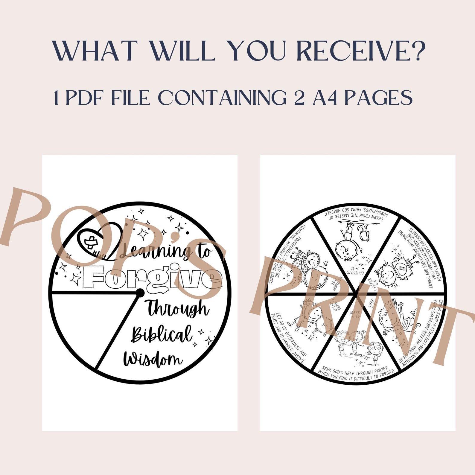 Printable Forgiveness Coloring Wheel, Sunday School Craft, Forgiveness ...